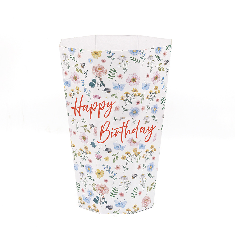 Happy Birthday Floral – 140x300 mm - Tendemm - Cardboard Buckets